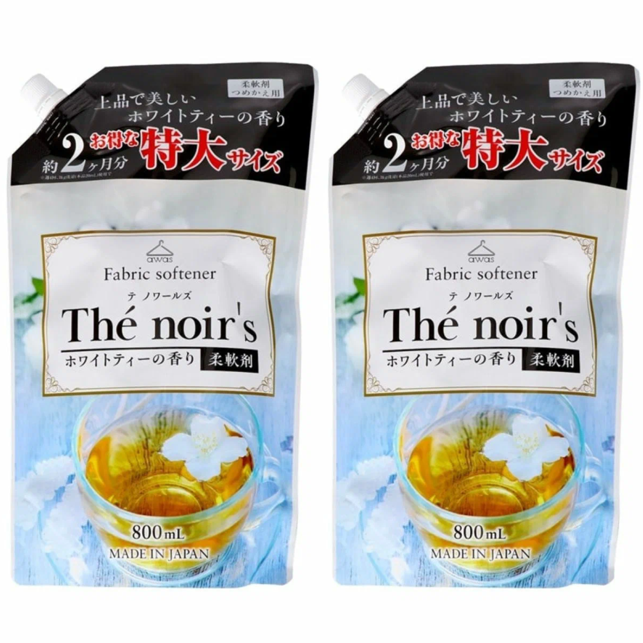 Кондиционер Rocket Soap для белья Awas The noir’s, аромат белого чая, сменная упаковка, 800 мл, 2шт