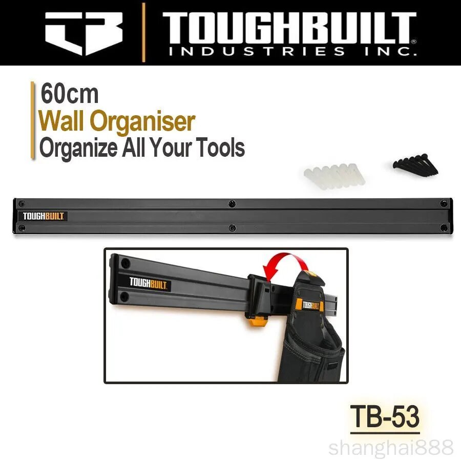 ToughBuilt TB-53 Настенный органайзер (60 см), предназначен для работы со всеми подсумками Cliptech