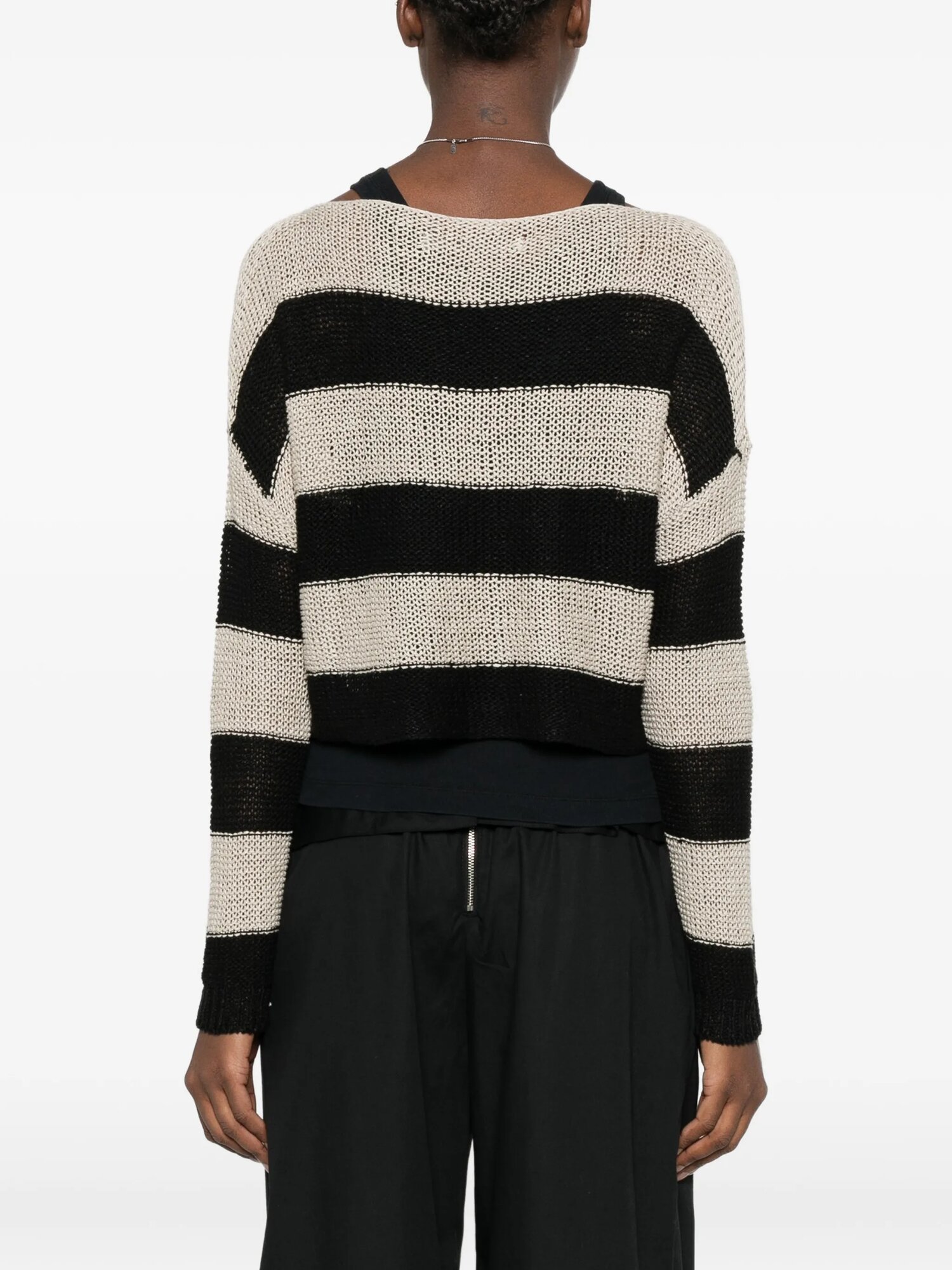 Свитер Enza Costa Stripe-pattern bateau-neck sweater, размер XS, , black/black — фото 1