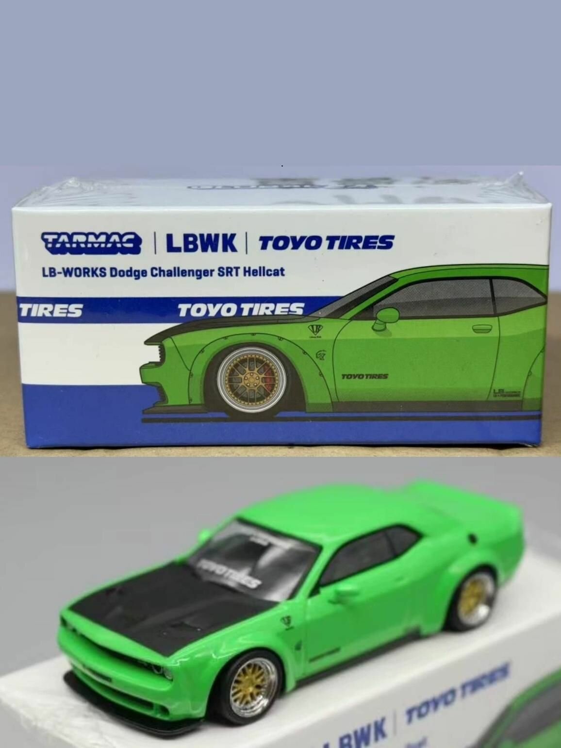 Машинка Tarmac Works TW 1/64 SRT Hellcat Challenger LB-WORKS for Dodge Die-cast Alloy Car Model Collection Display Gift