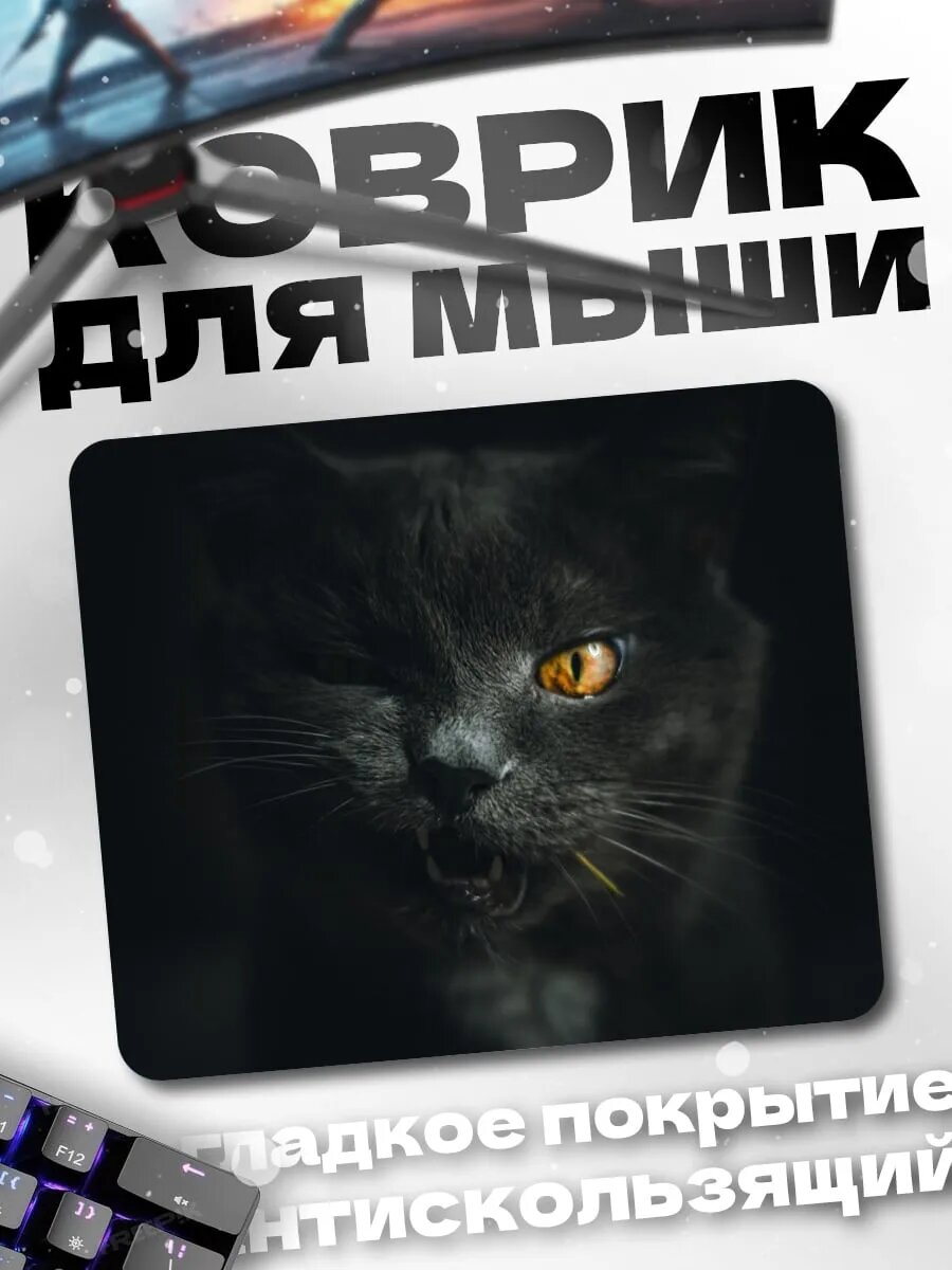 Коврик для мыши Черный кот