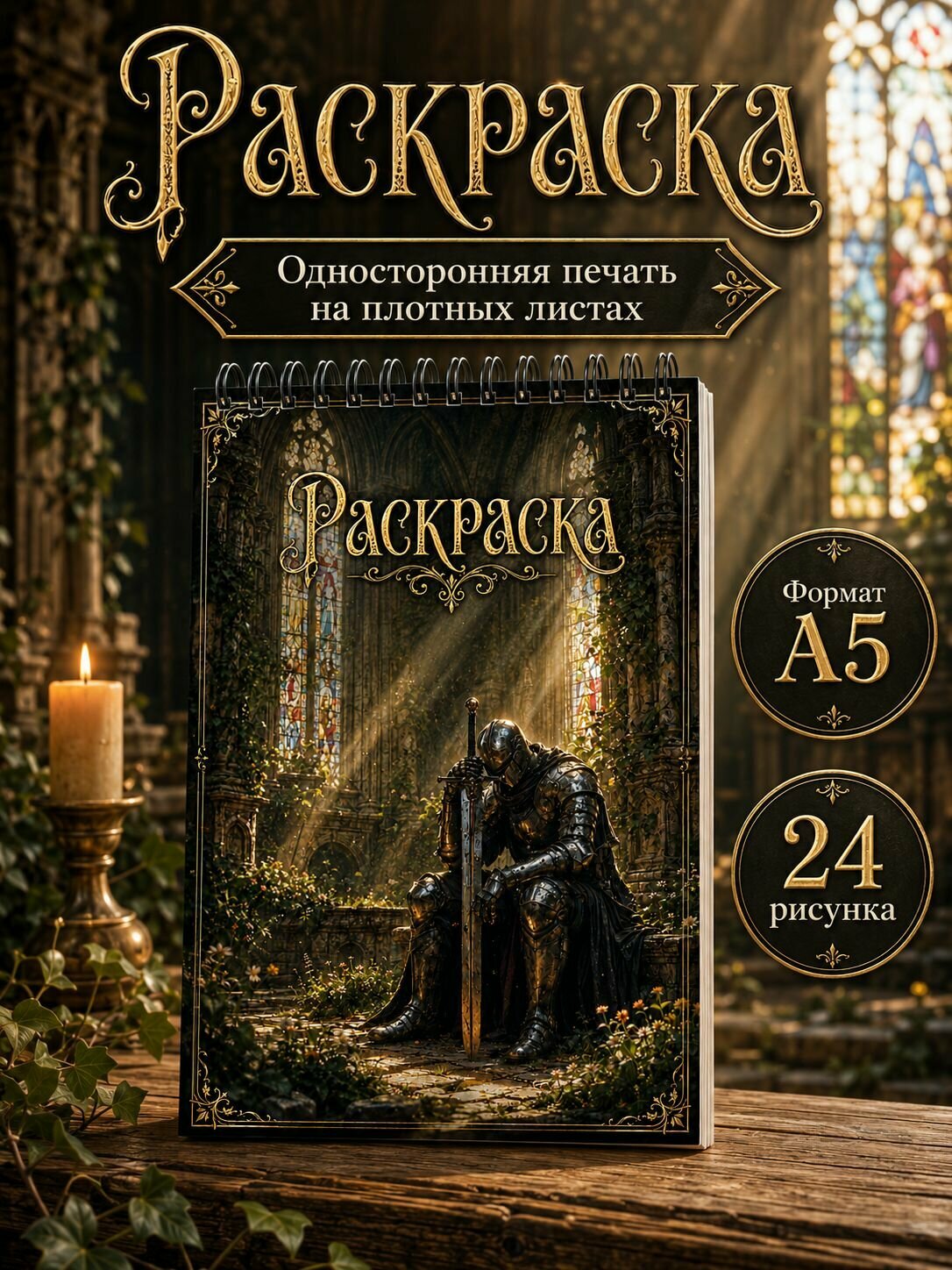 Раскраска для мальчиков Рыцарь