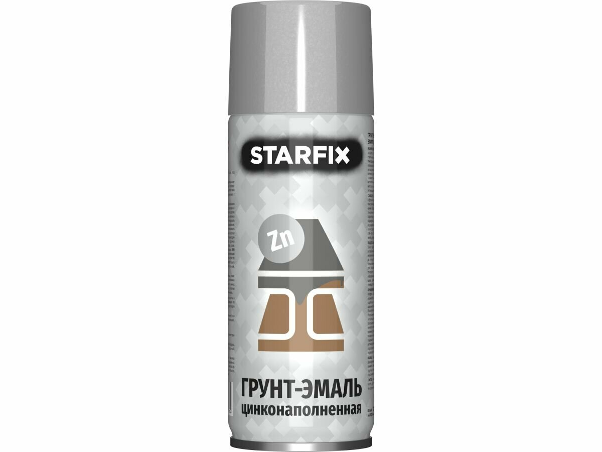 Грунт эмаль цинконаполненная STARFIX серебристая 520 мл (SM-29605-1)