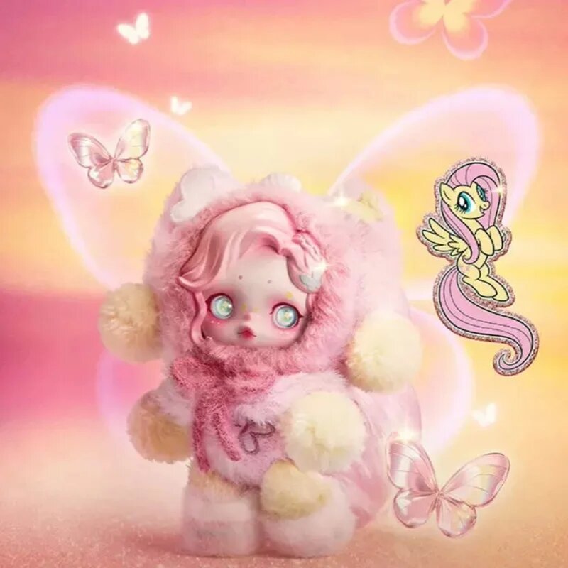 POP MART SKULLPANDA Fluttershy, Розовый, Плюшевая куклаPOP MART SKULLPANDA Fluttershy, Розовый, Плюшевая кукла