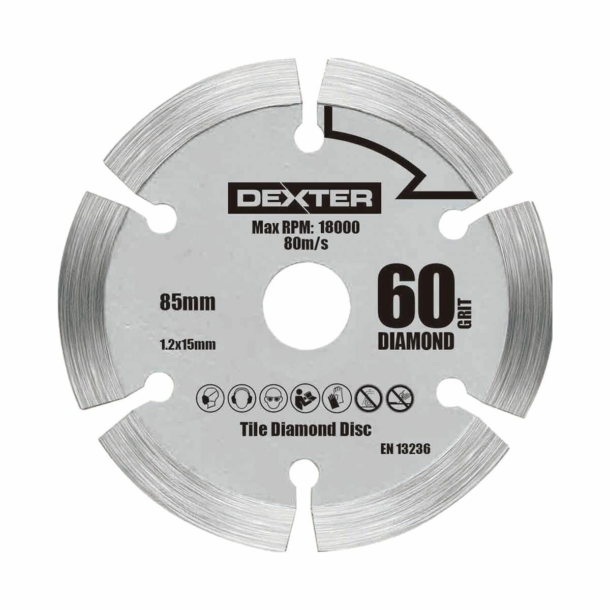 Диск алмазный по бетону и граниту Dexter HL-175 сегментный 85x15x1.25 мм