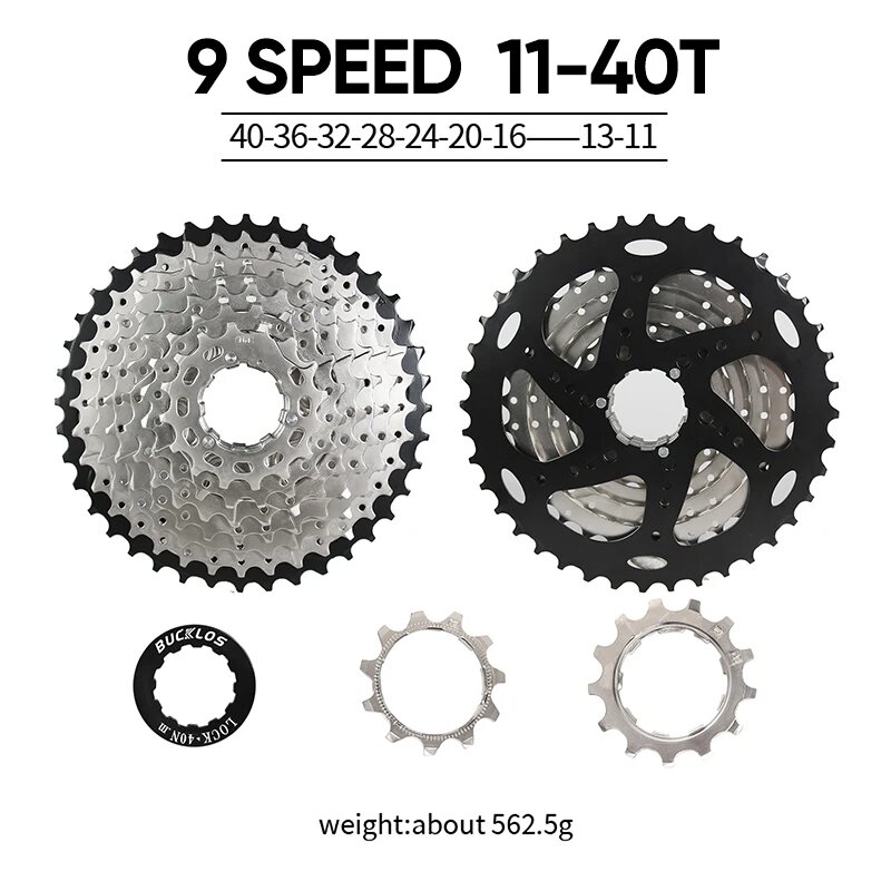BUCKLOS Кассета 12-скоростная для велосипеда 9S 11-40T
