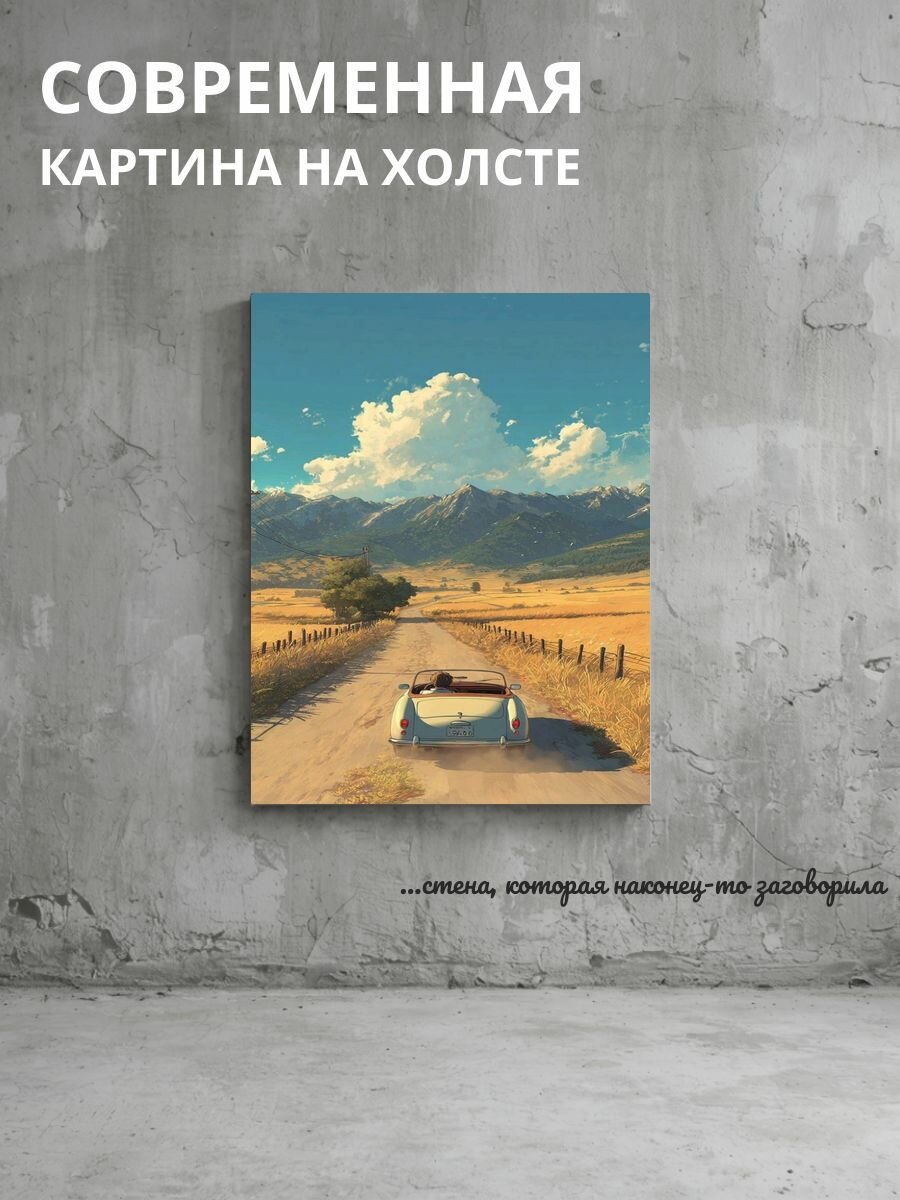 Картина на холсте Автомобиль 1962 года 20x30 см