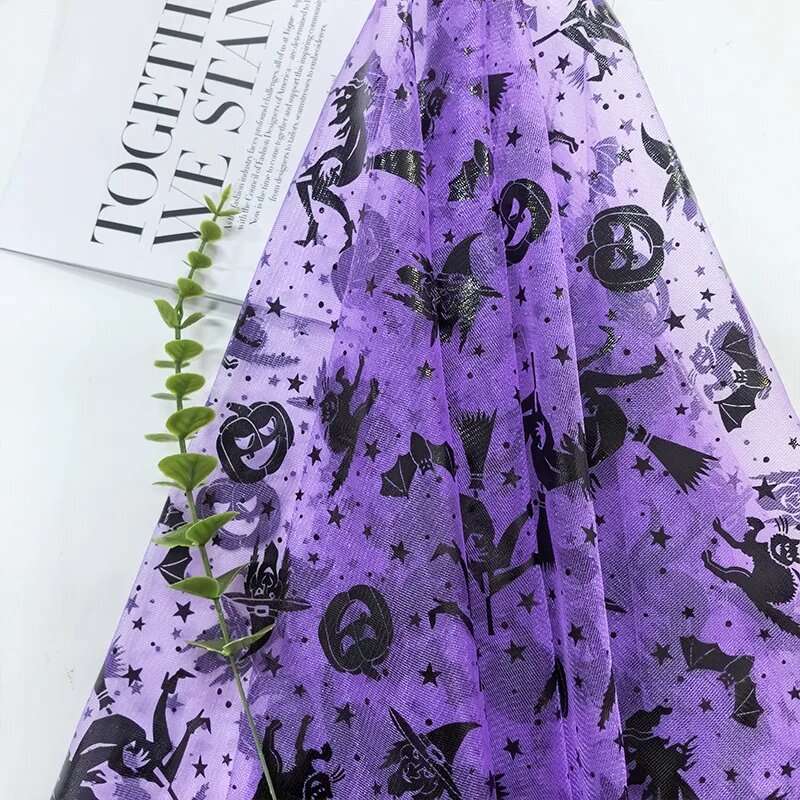 Сетчатая ткань для косплея Ведьма оранжево-фиолетовая 2M, Bright Purple