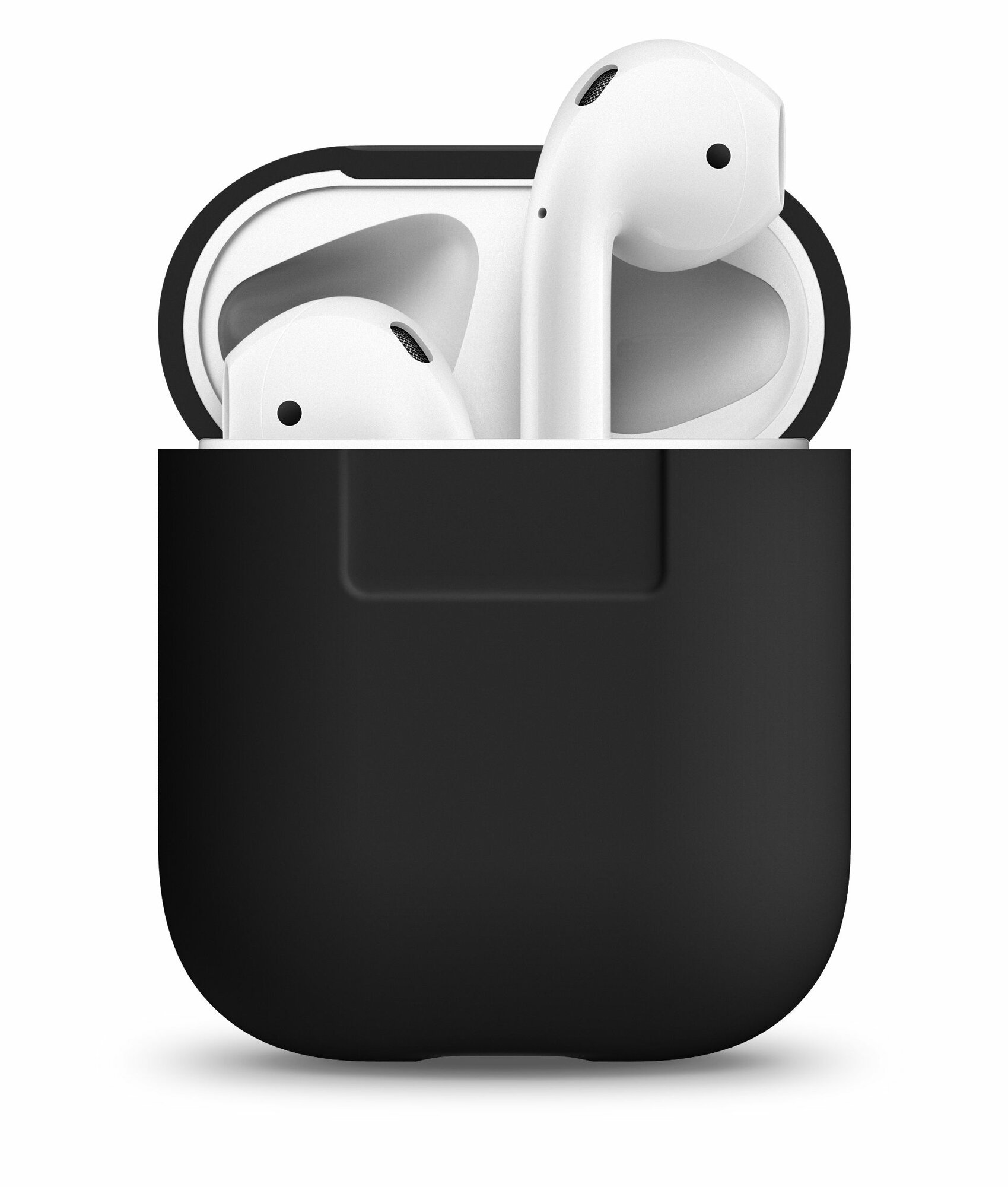 Чехол Elago Silicone для беспроводных наушников Apple Airpods 1, 2 / на Эпл Аирподс 1, 2 силиконовый, с покрытием Soft-touch, темно-серый