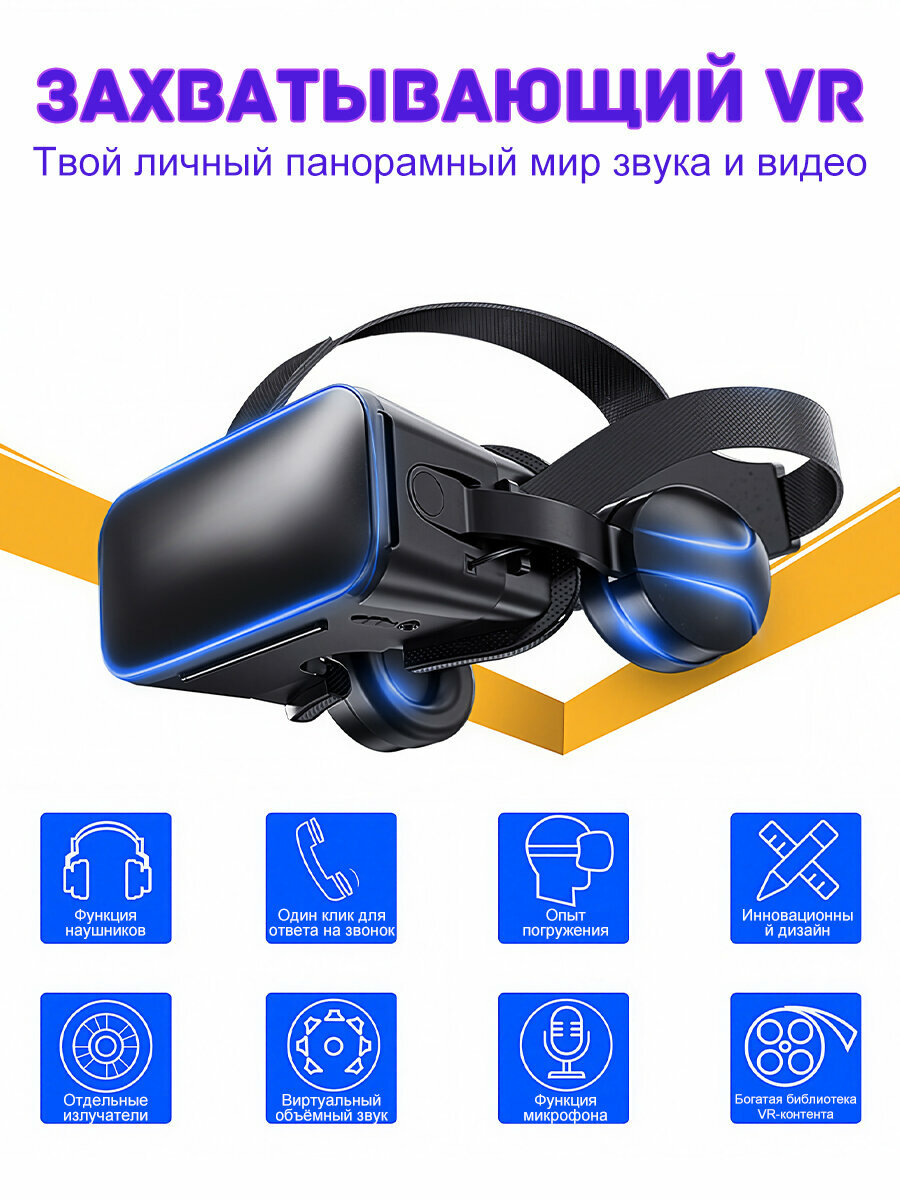Очки виртуальной реальности ,3D VR очки, vr шлем, для телефонов с Android или iPhone