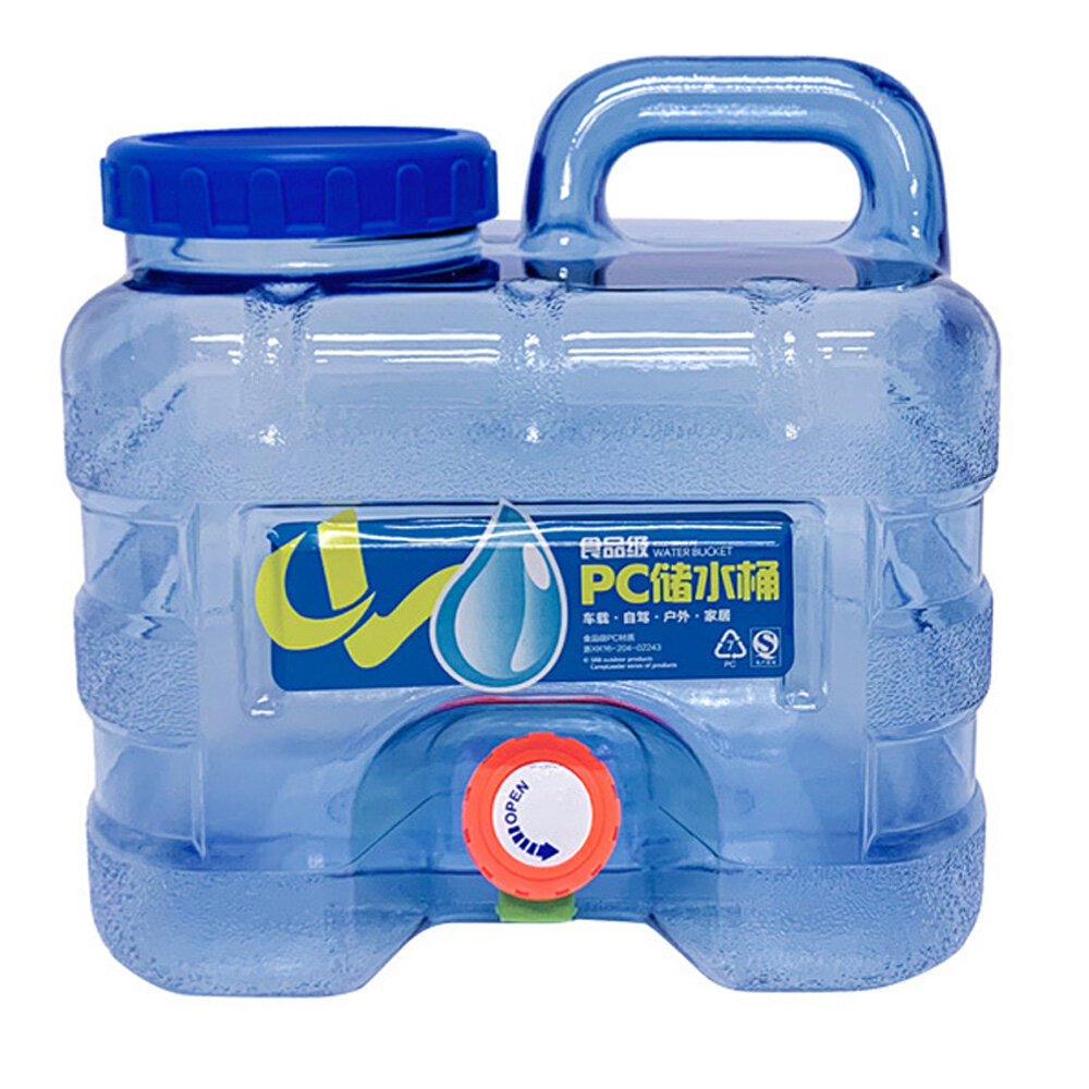 Кампинговая водяная ведро с краном, емкость 7.5L/10L/15L, материал PC, размеры 23.5*20*18.5cm (7.5L), 23.5*20*25.5cm (10L), 24*24*32cm (15L), вес 480g/550g/800g, упаковка 1 ведро