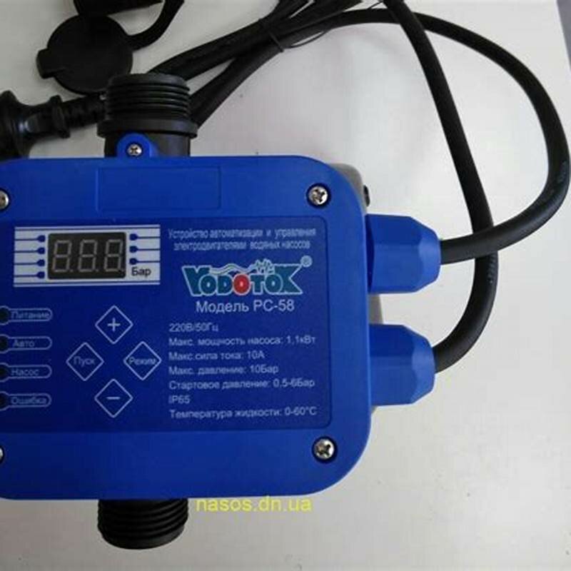Регулятор давления электронный Vodotok ЭДД-2Р (1,1 кВт, Ø 1", 1,5–3 бар, кабель с вилкой и розеткой)