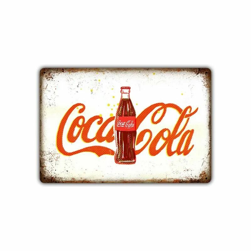 Реклама Coca-Cola, Жестяная табличка, Барный фон, домашний декор,30*20