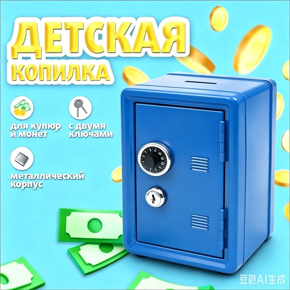 Копилка для денег "Синий", 12х18 см, 1 шт