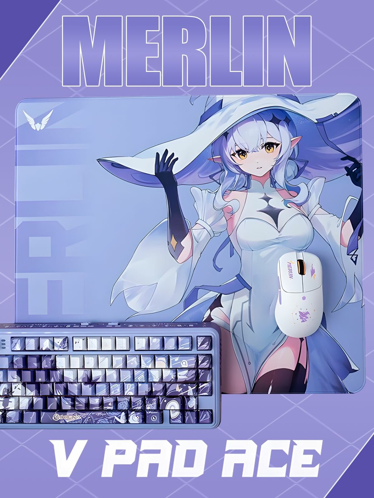Игровой коврик для мышки Valkyrie VPAD MERLIN IP 450x400, фиолетовый