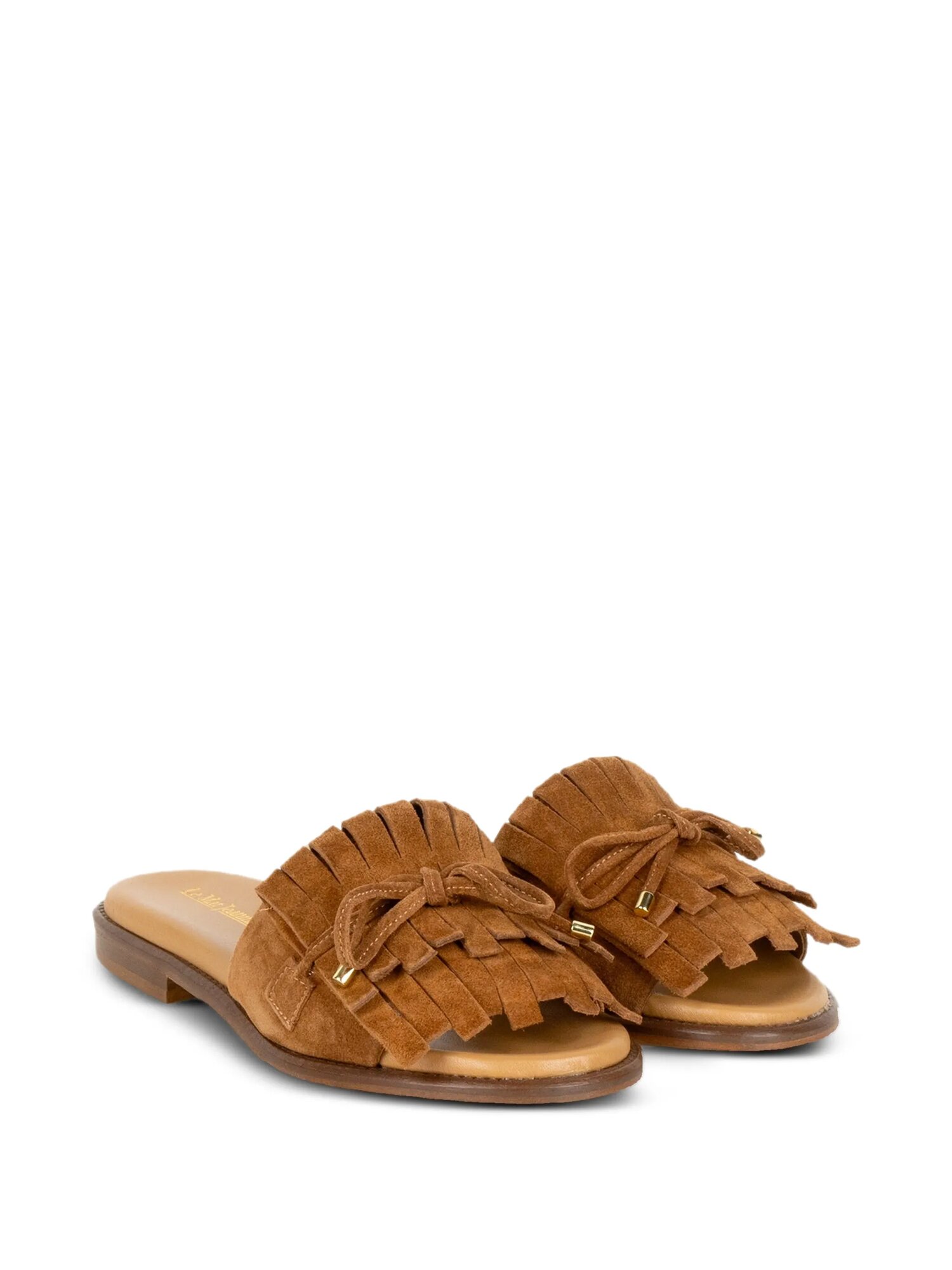 Босоножки Luca Grossi Fringed bow-detail sandals, размер 42, brown — фото 1