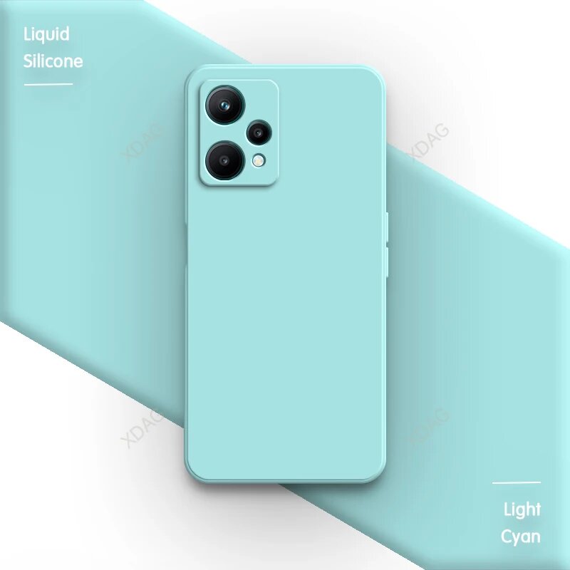 Чехол Liquid Silicone Light Cyan для OPPO Realme 9 Pro 5G