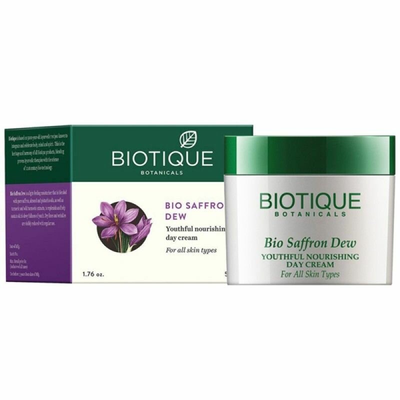 Крем Шафран дневной питательный Биотик (Bio Saffron Dew Youthful Nourishing cream Biotique), 50 грамм