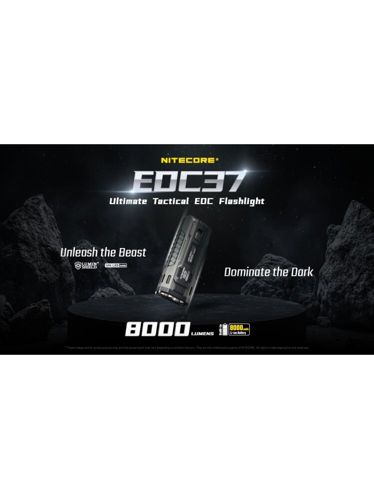 NITECORE EDC37, Высокопроизводительный тактический EDC фонарь, 8000 люмен