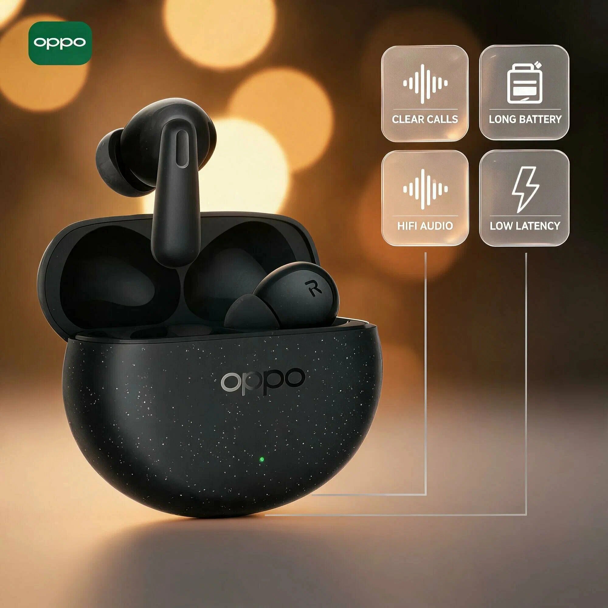 Беспроводные наушники OPPO Enco Air 4 Pro Black с шумоподавлением