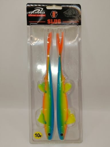 Силиконовая приманка SLUG 8" COLUMBIA fishing company: набор 2 шт, 20см, 25г, мягкая приманка на хищника