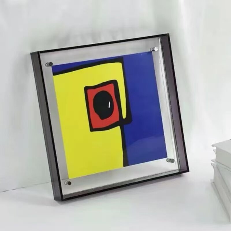 Двусторонняя прозрачная акриловая фоторамка, 21x30cm, серый