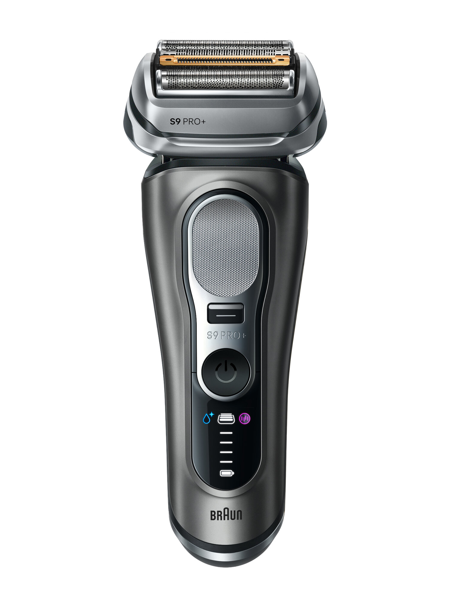 Электробритва мужская шейвер Braun Серия 9 Pro+ 9675cc с зарядной станцией и футляром, серебристая