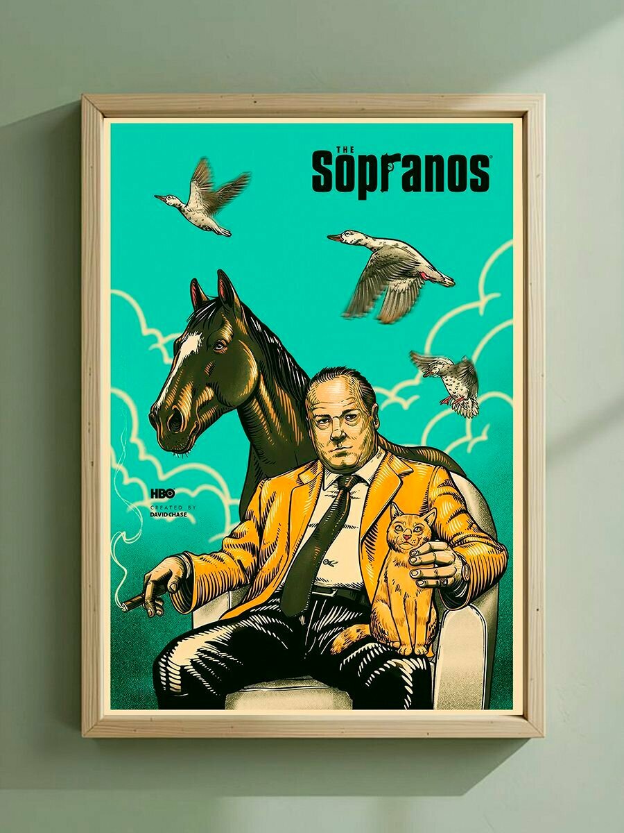 Постер, плакат на стену "Тони Сопрано: сериал Клан Сопрано" 42 см х 29,7 см (А3)