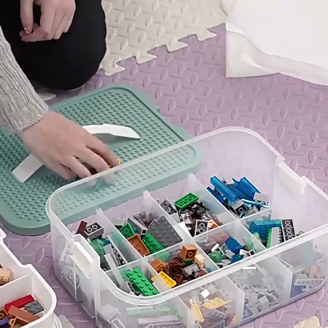 Контейнер для хранения LEGO, с крышкой, прозрачный, пластик, 12,5x30,5х23 см — фото 1