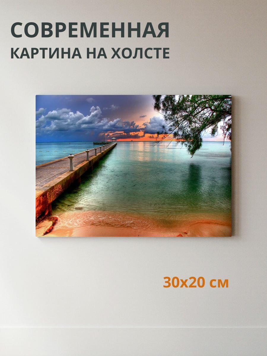 Картина на холсте Морской пейзаж 30x20 см