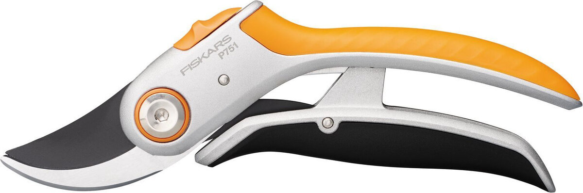 Плоскостной металлический секатор Fiskars plus powerlever p751 1057172