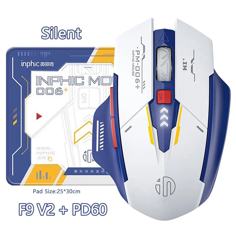Беспроводная игровая мышь Inphic F9 V2 F9 V2 Silent PD60