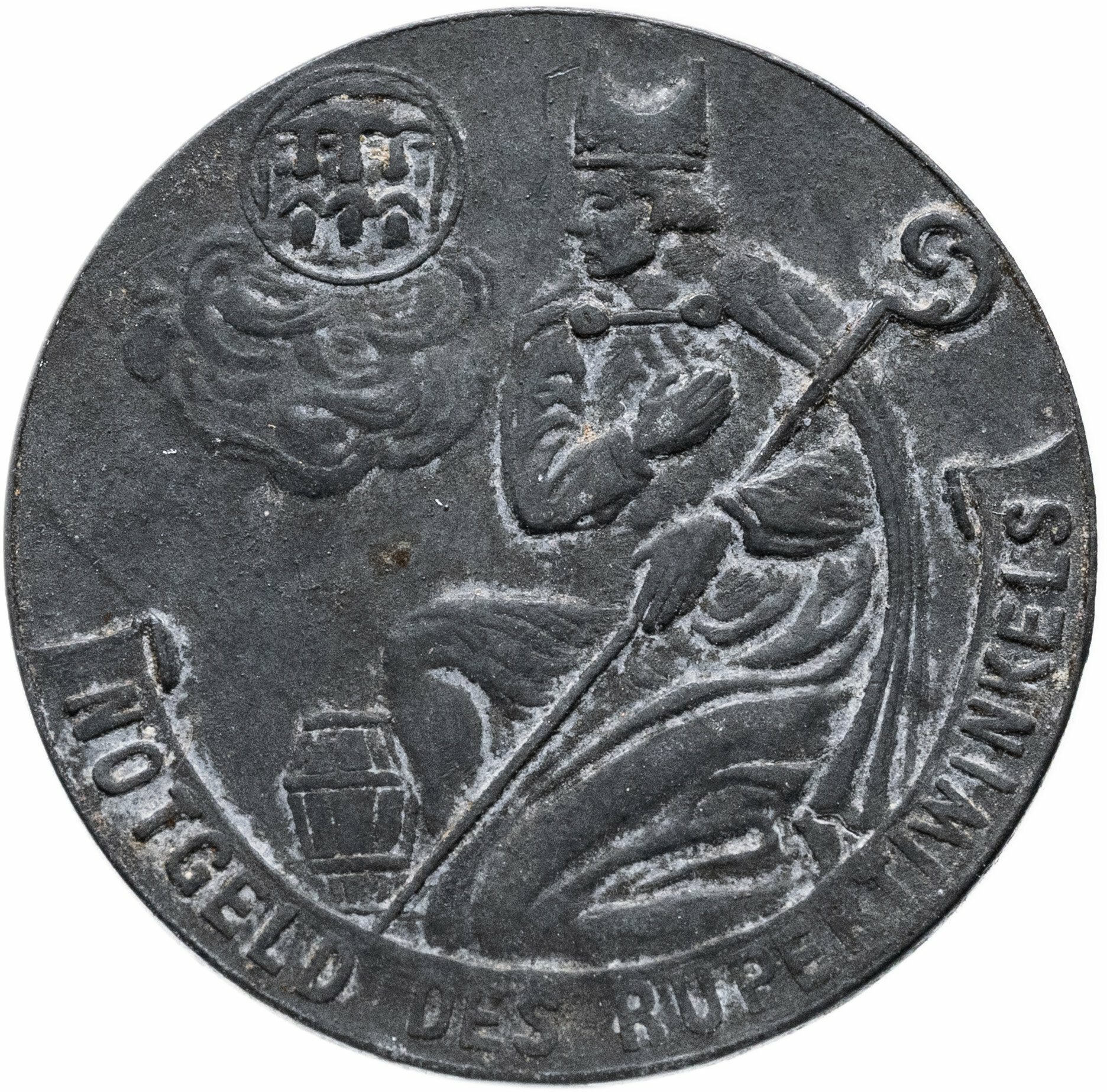Германия "Лауфен" 50 пфеннигов 1917 нотгельд, Цинк, в сохранности XF