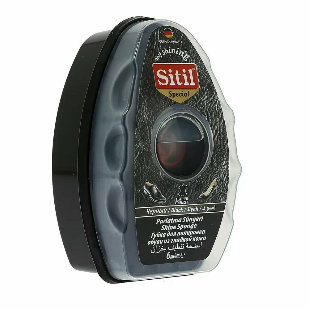 Губка с дозатором для полировки обуви из гладкой кожи Sitil Self Shining