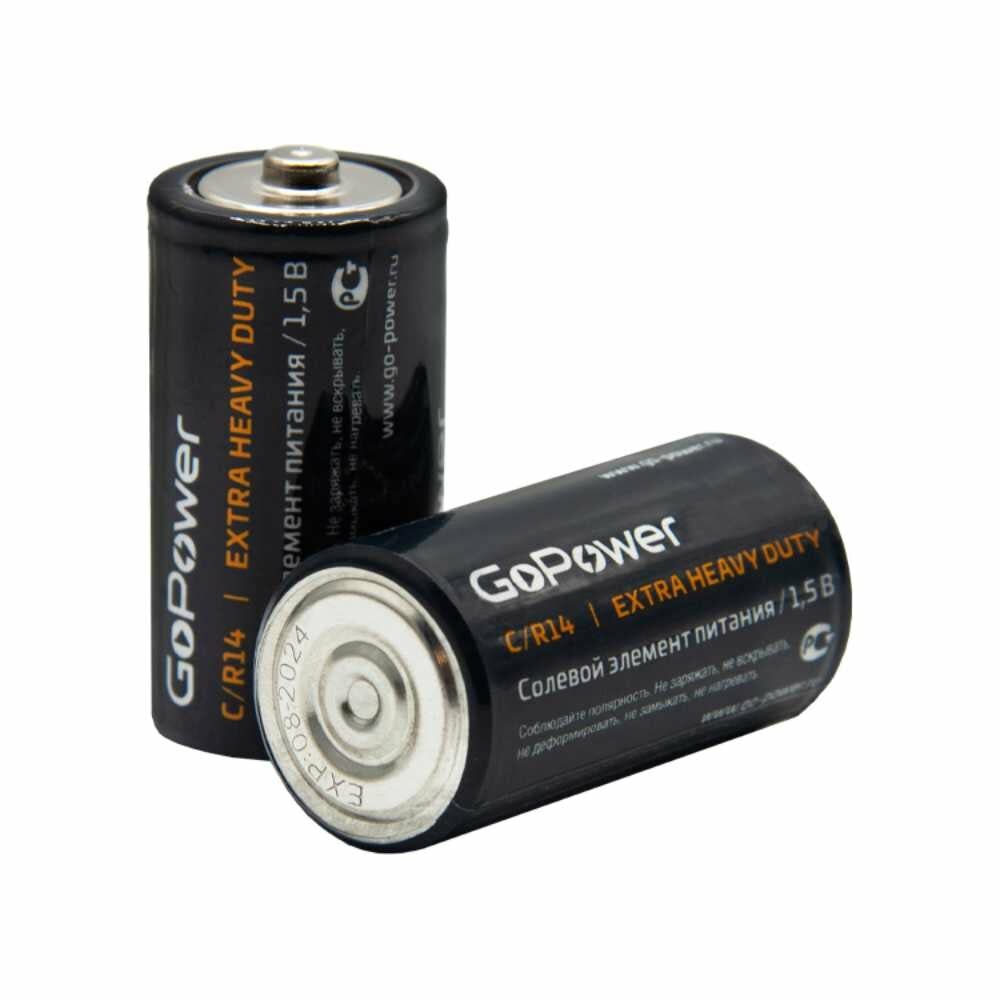 Батарейки GoPower R14 C Shrink 2 Heavy Duty 1.5V 24 шт. в уп. 00-00015596 — фото 1