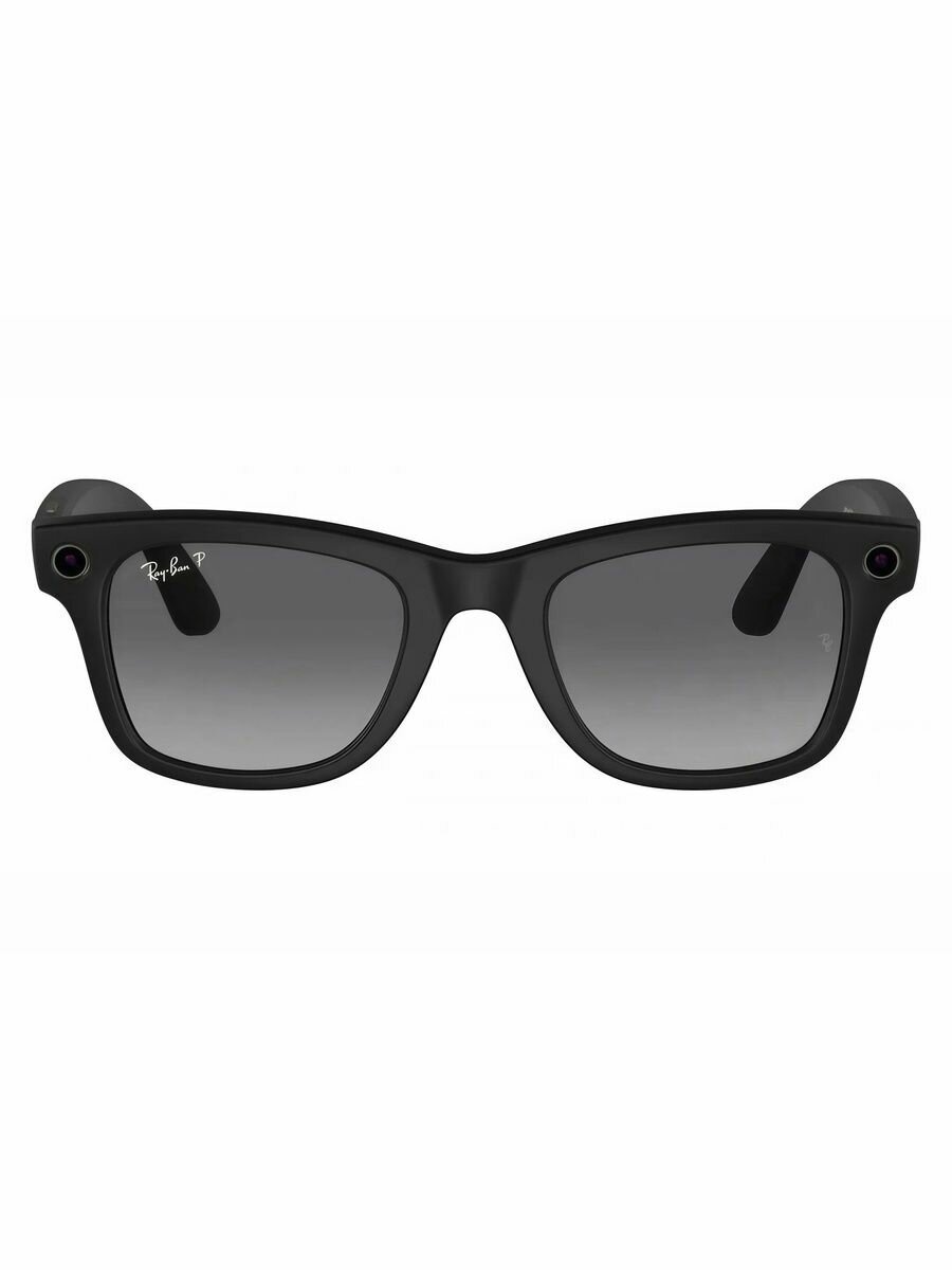 Экшн-очки с камерой Ray Ban WAYFARER Matte Black/Polar Gradient Graphite Size S53(черный мат/графитовый градиент) RW4008