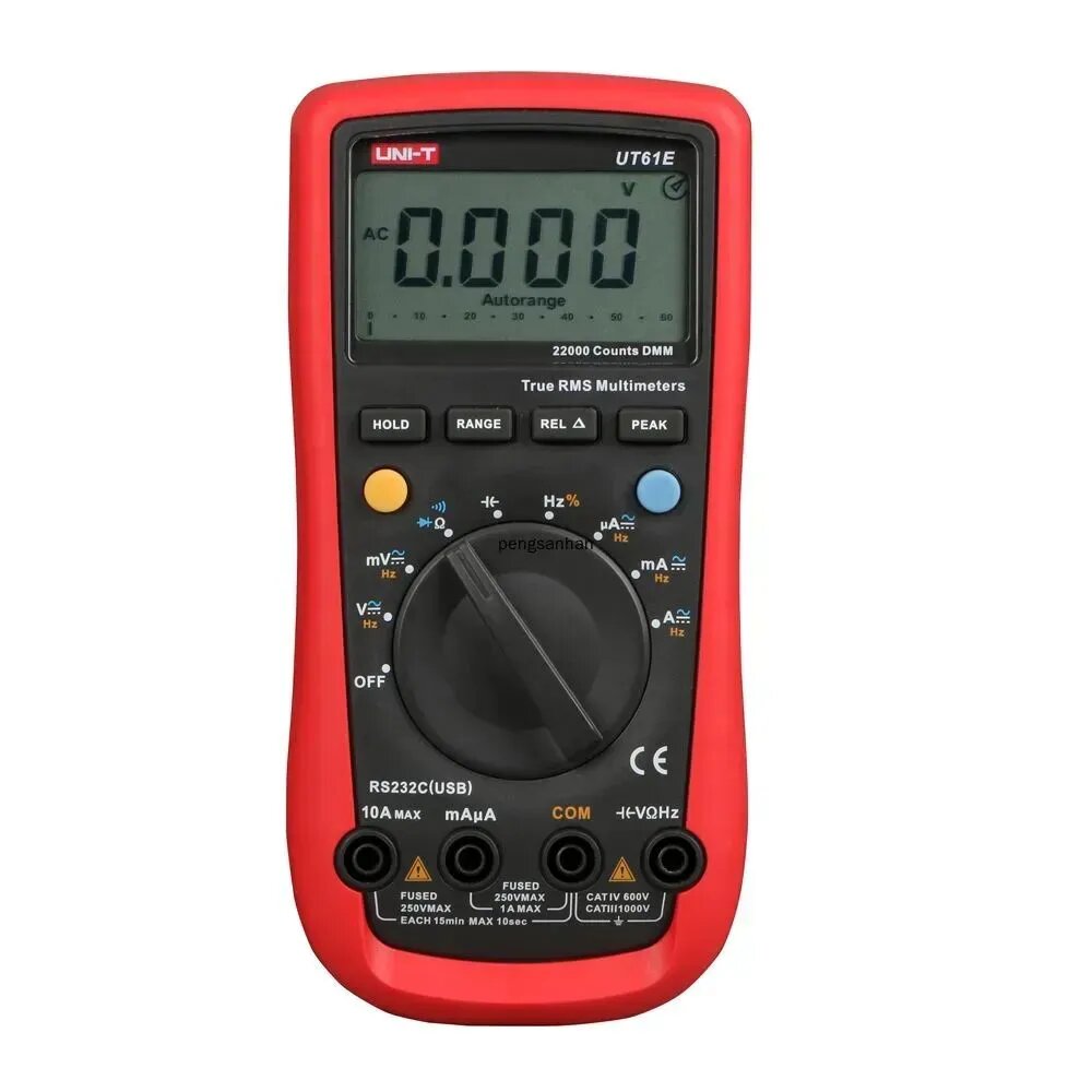 Датчик токаUNI-T UT61E, цифровой мультиметр, 6000 отсчетов, RS232C(USB), автовыбор диапазона, подсветка — фото 1