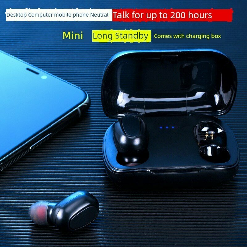 Беспроводные наушники Bluetooth для мобильных и компьютерных телефонов мини версия Upgraded черный