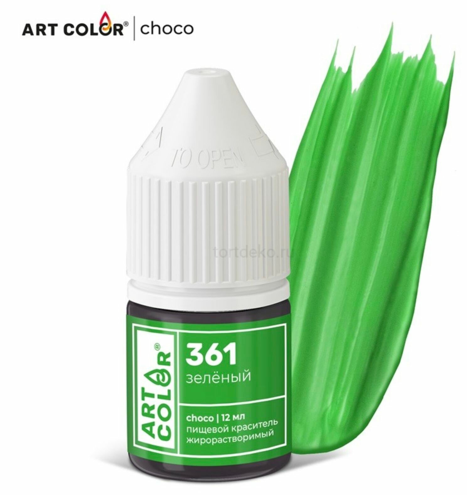 Краситель гелевый жирорастворорастворимый Зеленый Art Color, (12 мл)