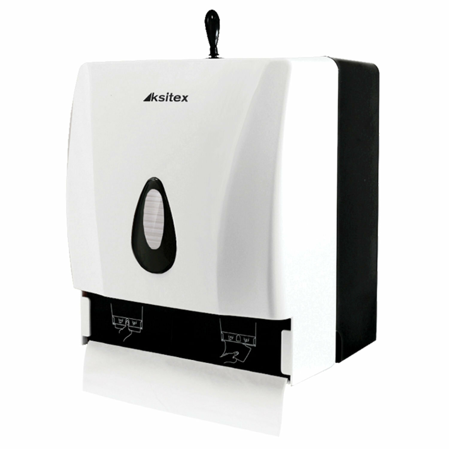 Диспенсер для бумажных полотенец KSITEX H3, Н1, рулонный, V-сложения, 250х212х288 мм, белый