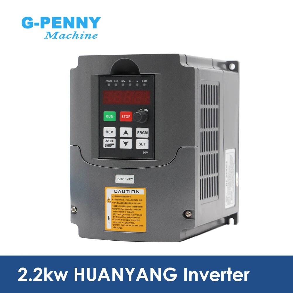 Инвертор для регулировки скорости шпиндельного мотора CNC Huanyang 220V 2,2 кВт, преобразователь частоты VFD 110V/380V 2,2 кВт, выход 3 фаз, 0-400Гц