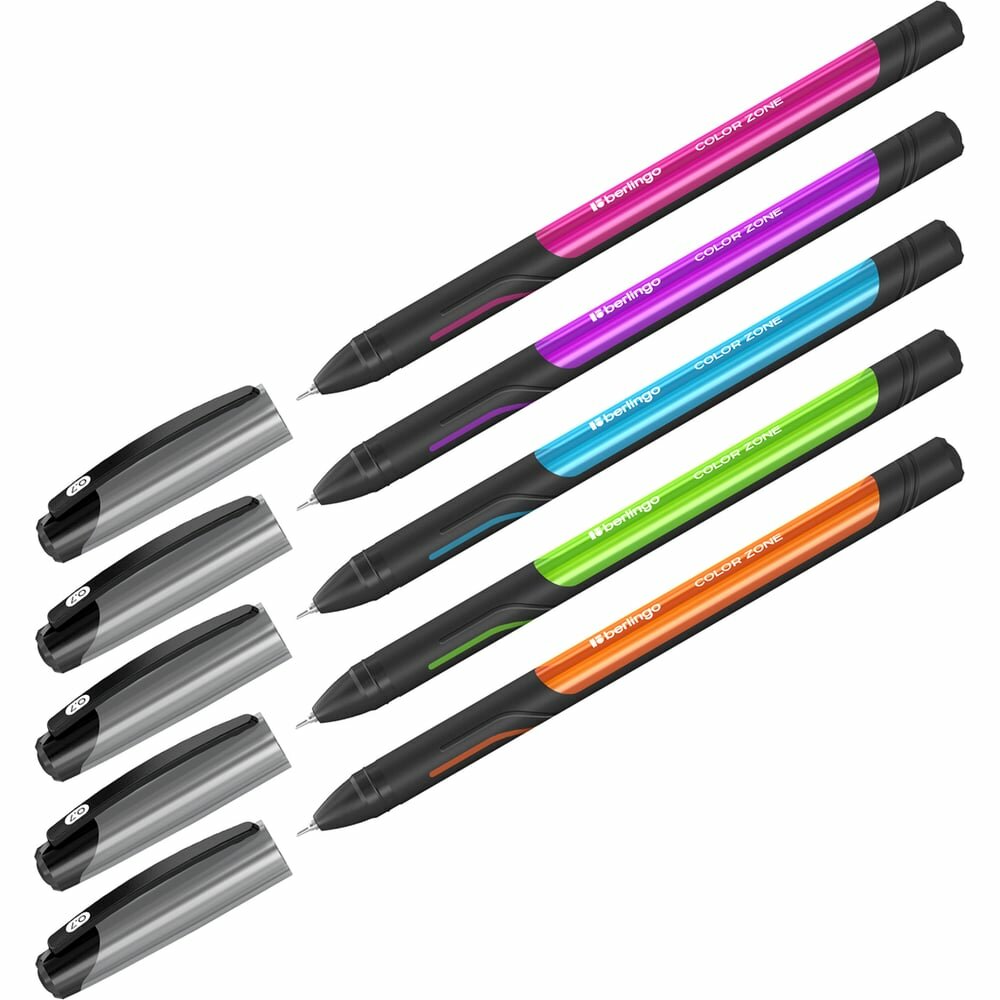 Ручка шариковая Berlingo Color Zone stick синяя, 0,7мм, прорезиненны, CBp70950 CBp_70950