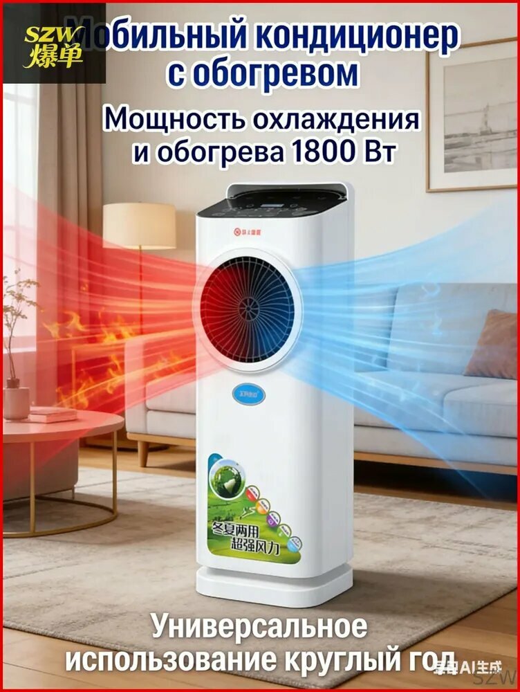 Вентилятор Мобильный кондиционер с обогревом 1800W