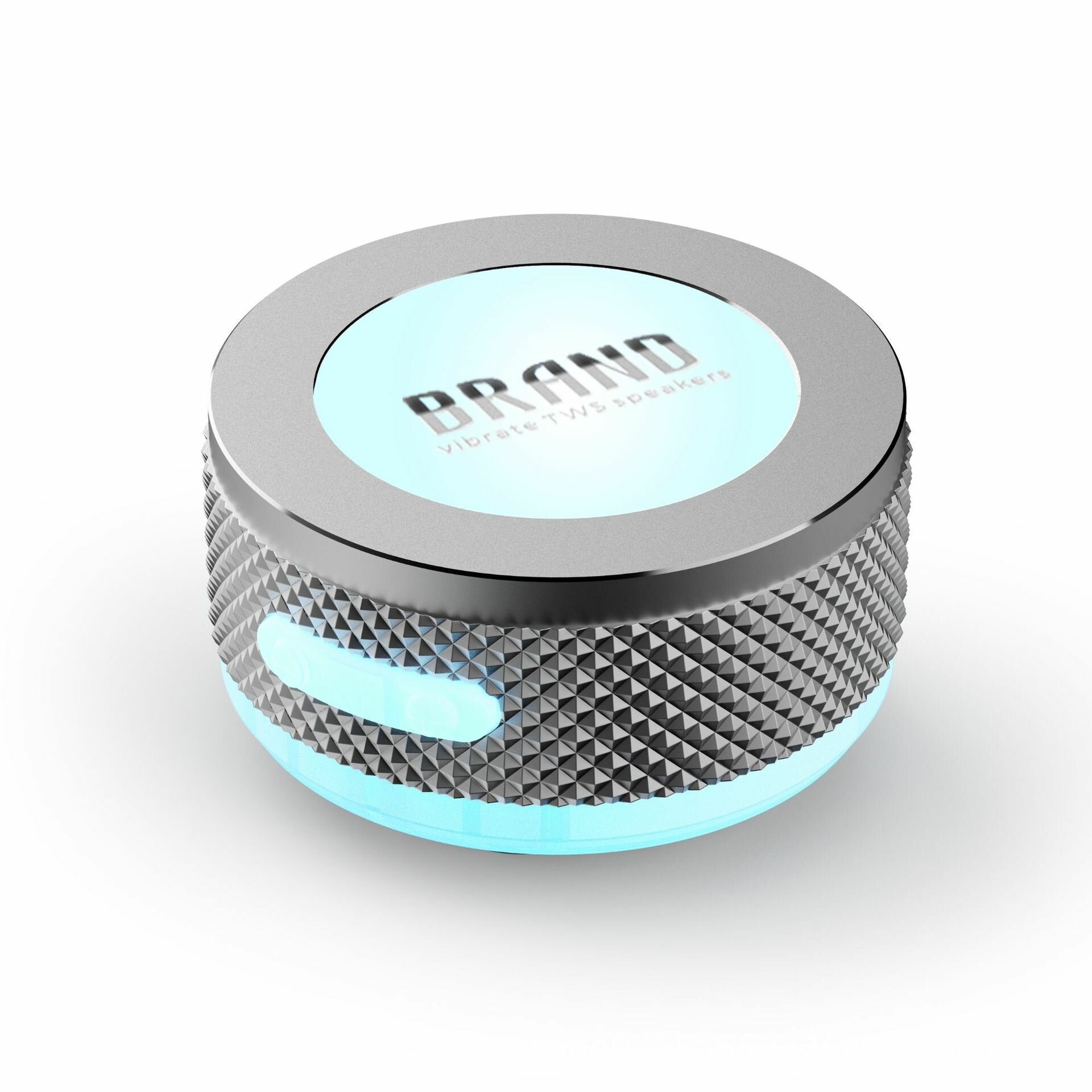Компактный беспроводной динамик Bluetooth 5.1 с подсветкой, пушковый серый, портативный стереозвук для путешествий и