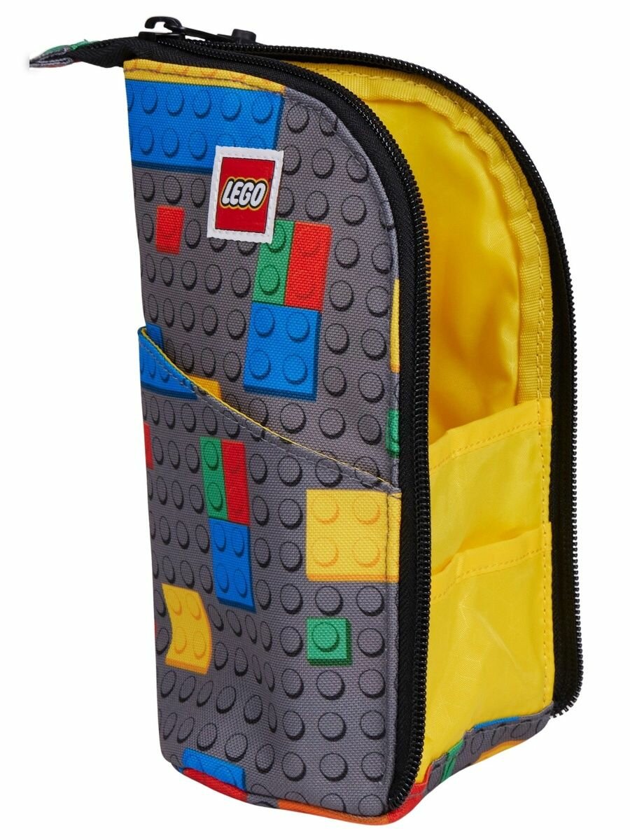 Вертикальный пенал LEGO школьный без наполнения, вертикальный пенал-органайзер для канцелярии, Colour Bricks