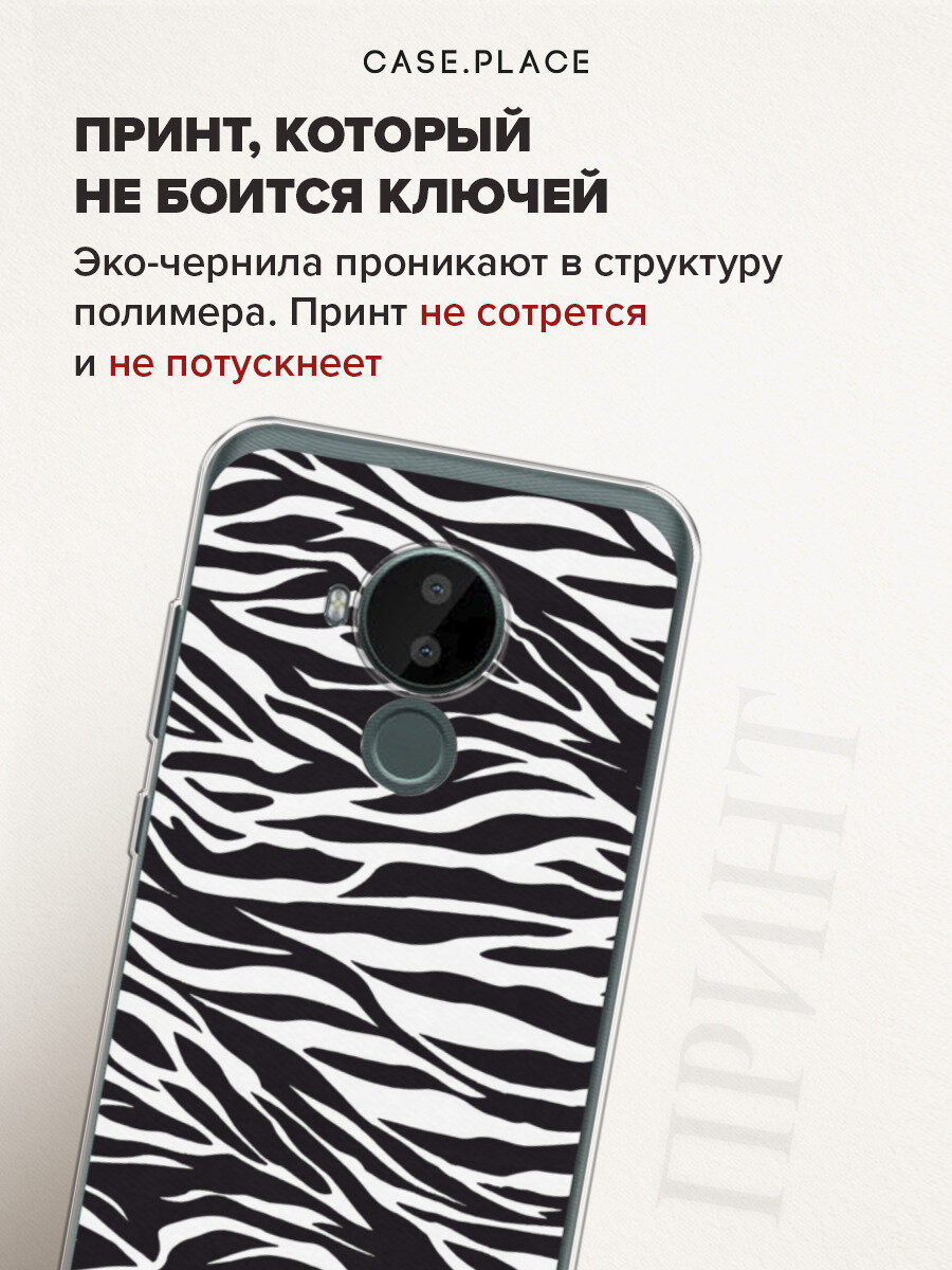 Силиконовый чехол на Nokia C30 / Нокия C30 с принтом "Принт зебра" — фото 1