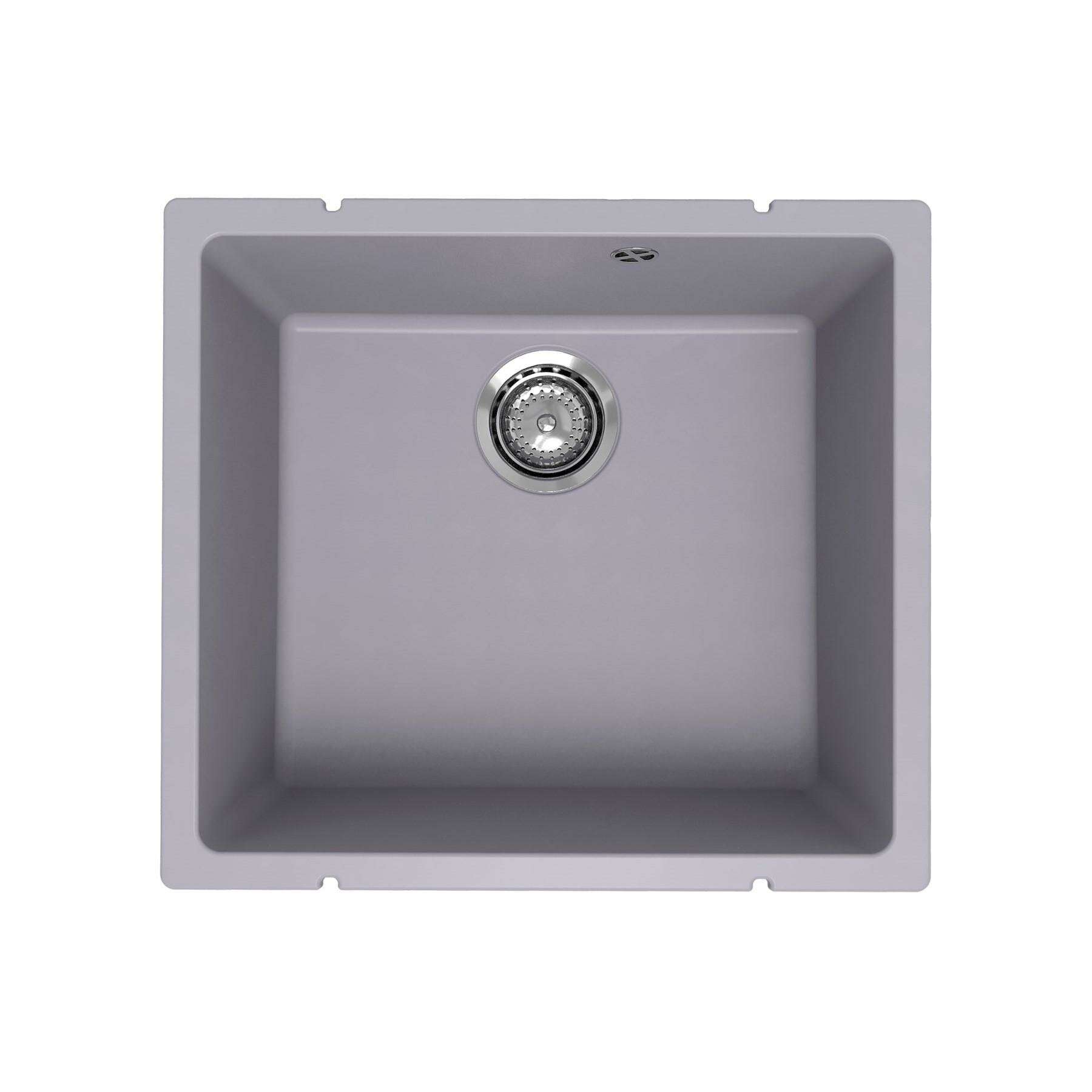 Мойка для кухни Ulgran Quartz 50х45 Under 450-05 бетон, 1 чаша, кварцевый композит