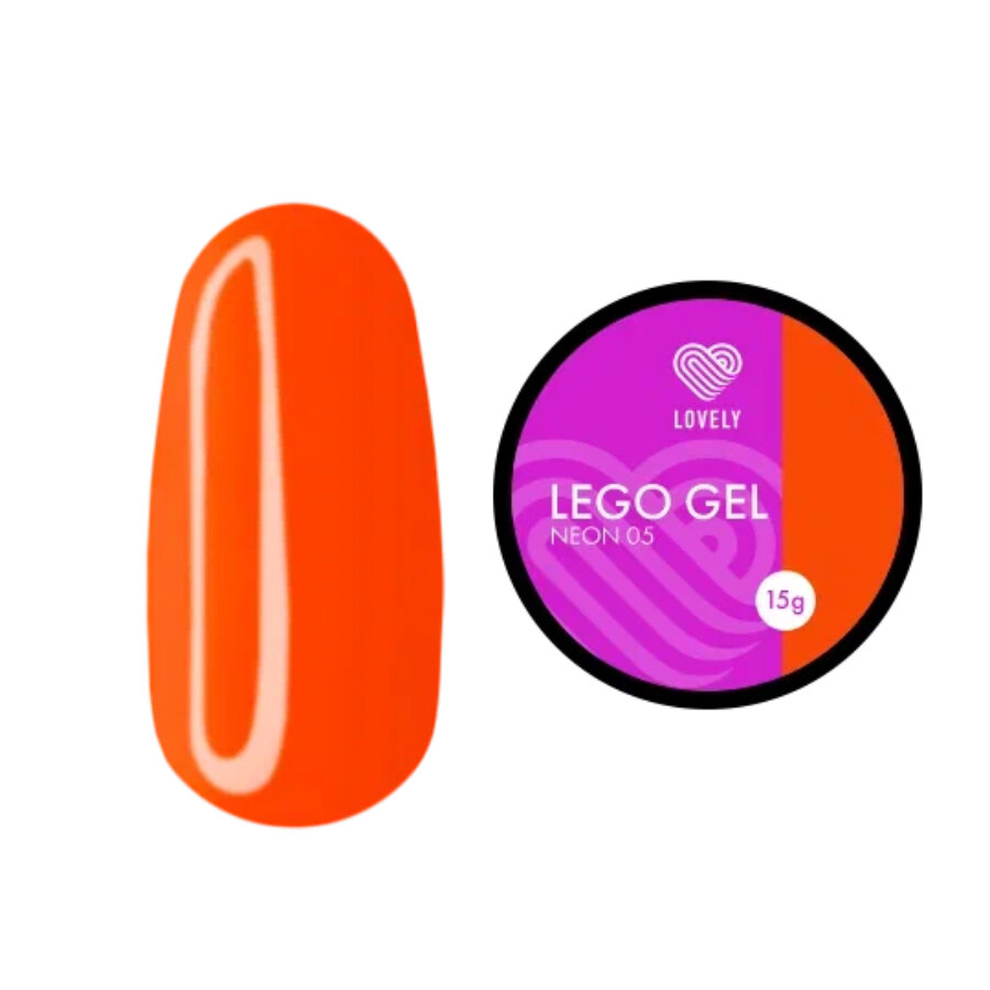 Lovely, Гель для наращивания и укрепления Lego Gel Neon 05, 15 ml