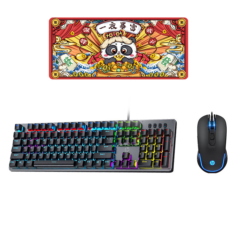 Проводная механическая игровая клавиатура унисекс HP HUIPU GK400F с подсветкой 5866936