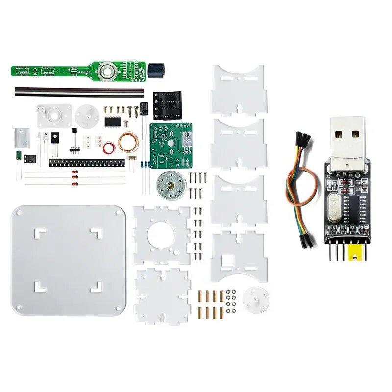 Светодиодный точечный матричный дисплей с плоским вращением DIY kit 51 Kit with downloader
